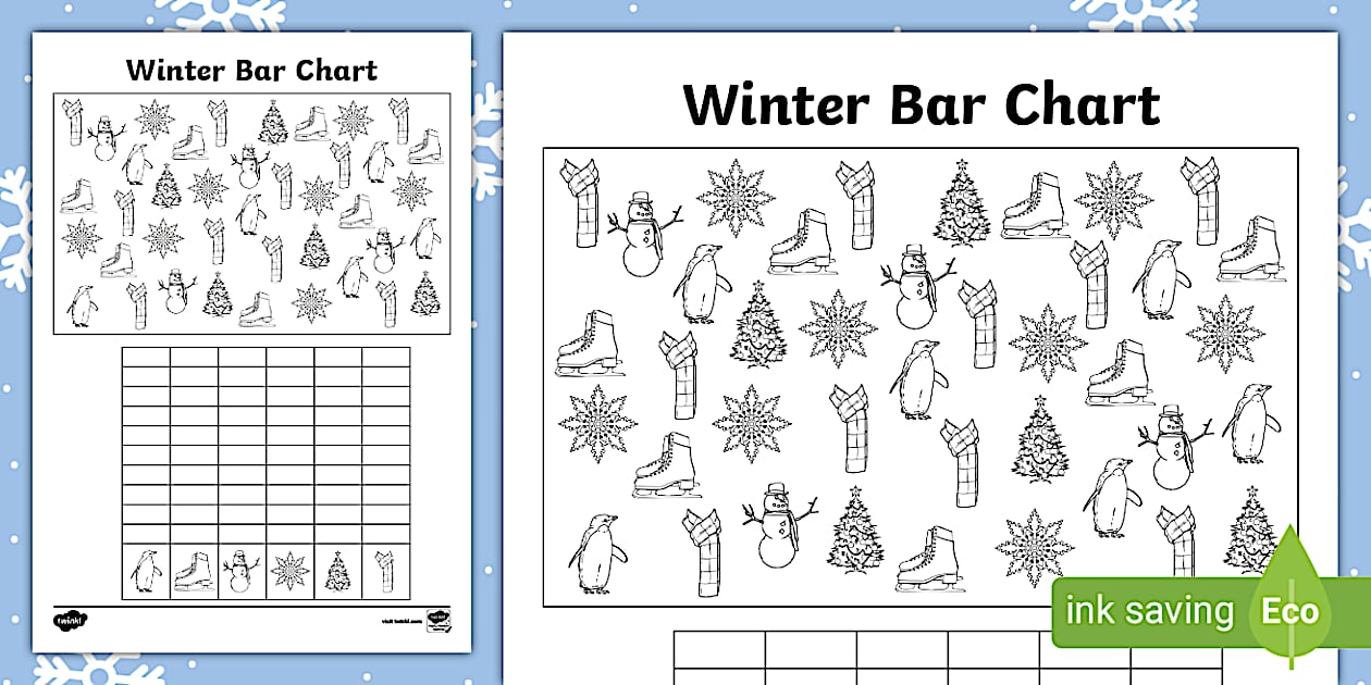 👉 Winter Bar Chart Activity Sheet (teacher made) - Twinkl