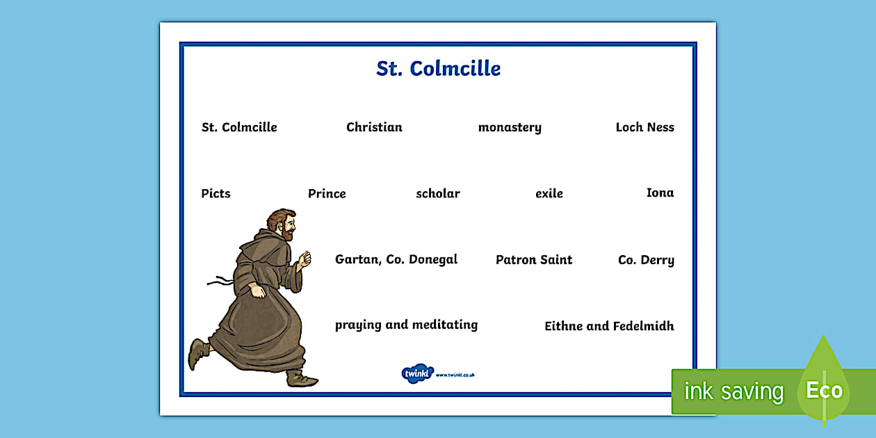 Cursive St. Colmcille Word Mat (Hecho por educadores)