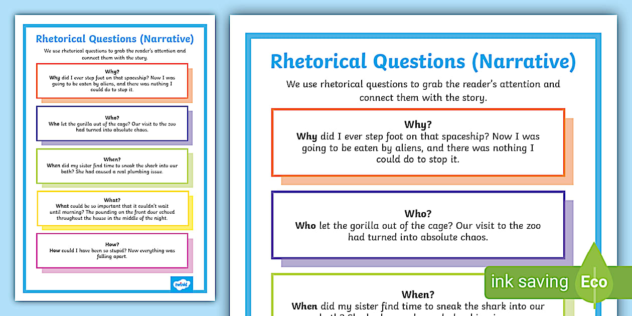 Rhetorical Questions Display Poster (Narrative) - Twinkl