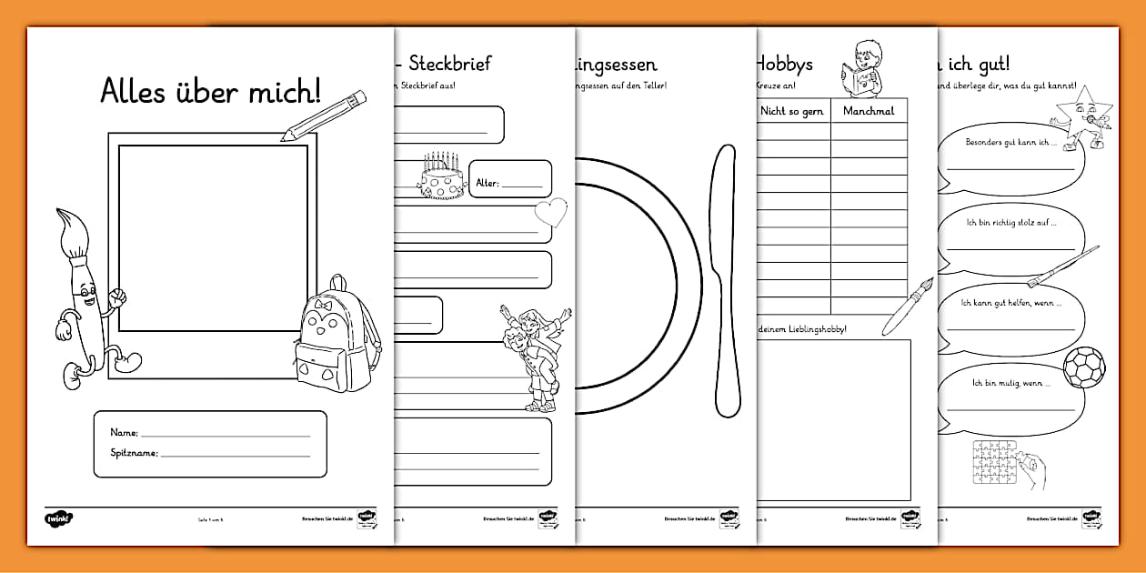 Alles über mich - Aktivitätsbüchlein - Twinkl