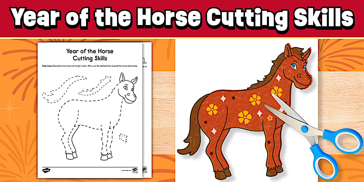 Year of the Horse Cutting Skills Activity