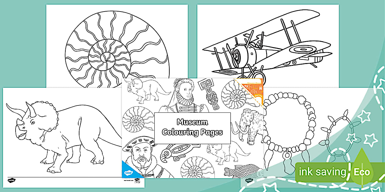 Museum Colouring Pages (Ages 5 - 11) (teacher made) - Twinkl