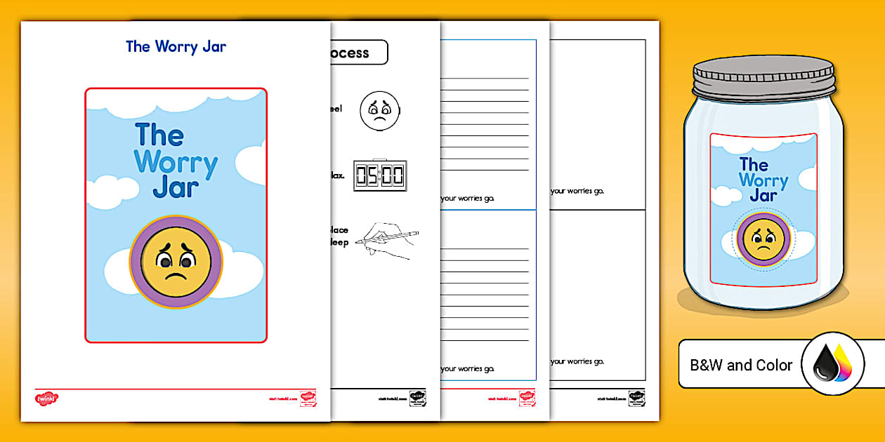 The Worry Jar SEL Worksheet for K-2nd Grade - Twinkl