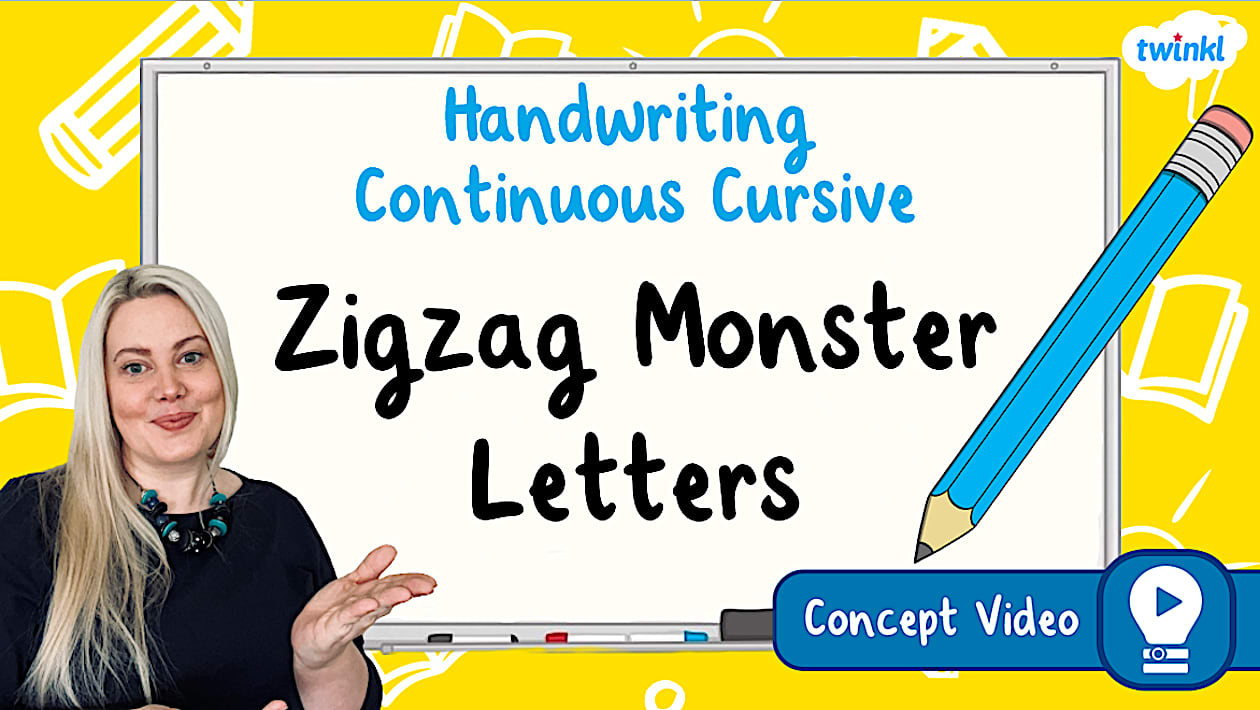 Zigzag Monster Letters | Continuous Cursive Handwriting Concept Video