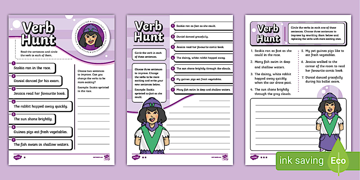 Identifying Verbs Worksheet | Primary English Resources