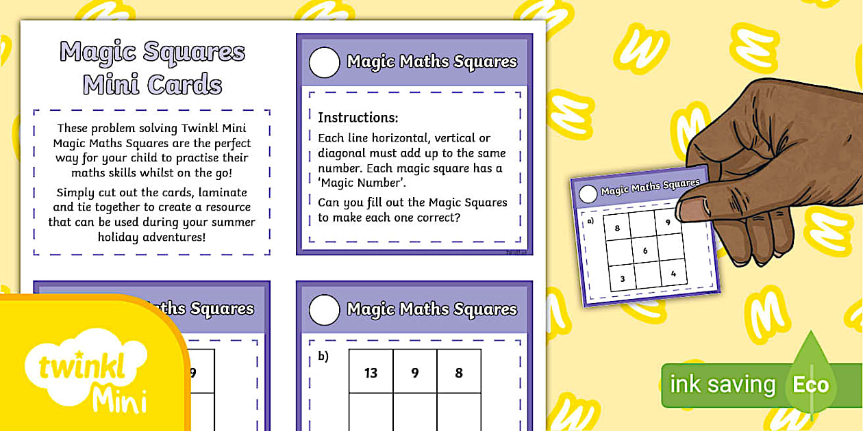 Magic Maths Squares Mini Cards (teacher made) - Twinkl