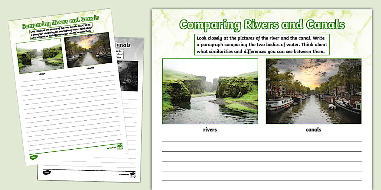 Comparing Rivers and Canals Worksheet (teacher made)
