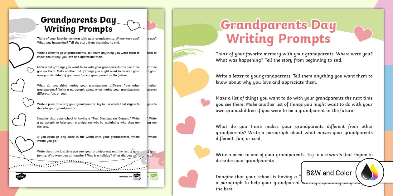 Grandparents Day Writing Prompt | Teaching Resource | Twinkl