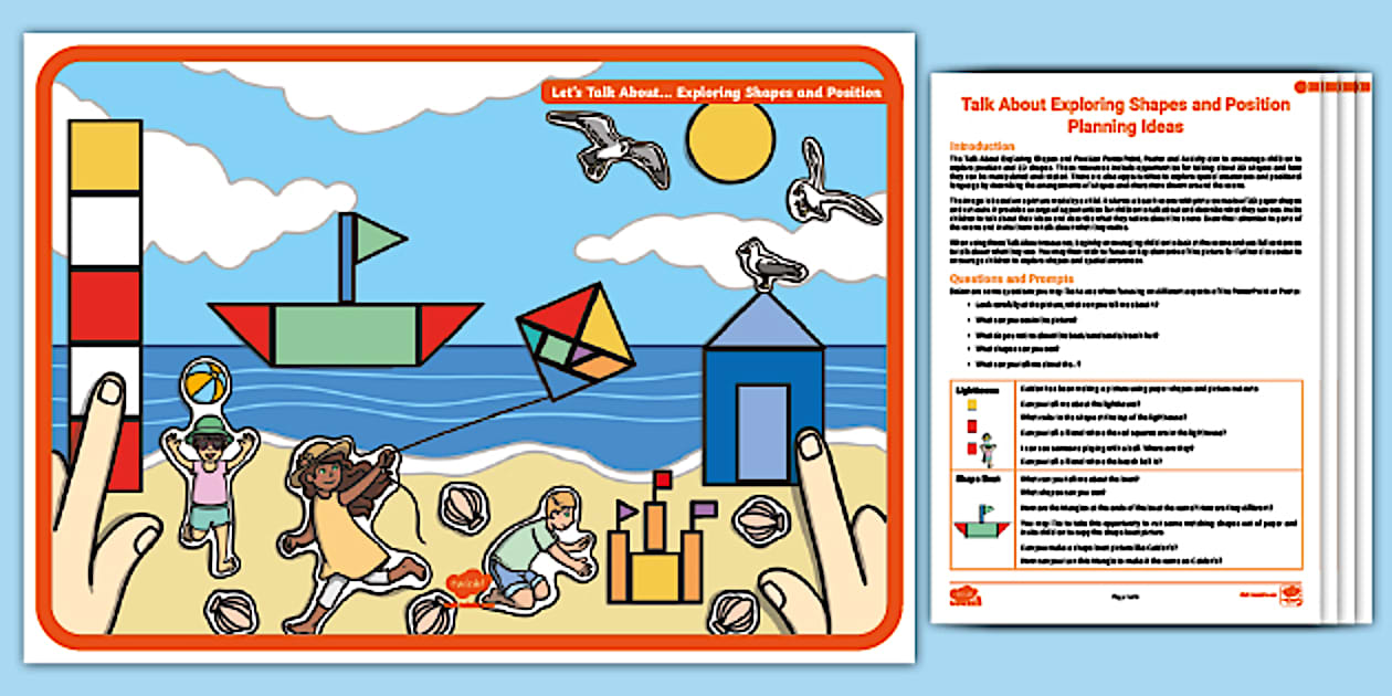 Talk About Exploring Shapes & Position Maths Poster & Plan