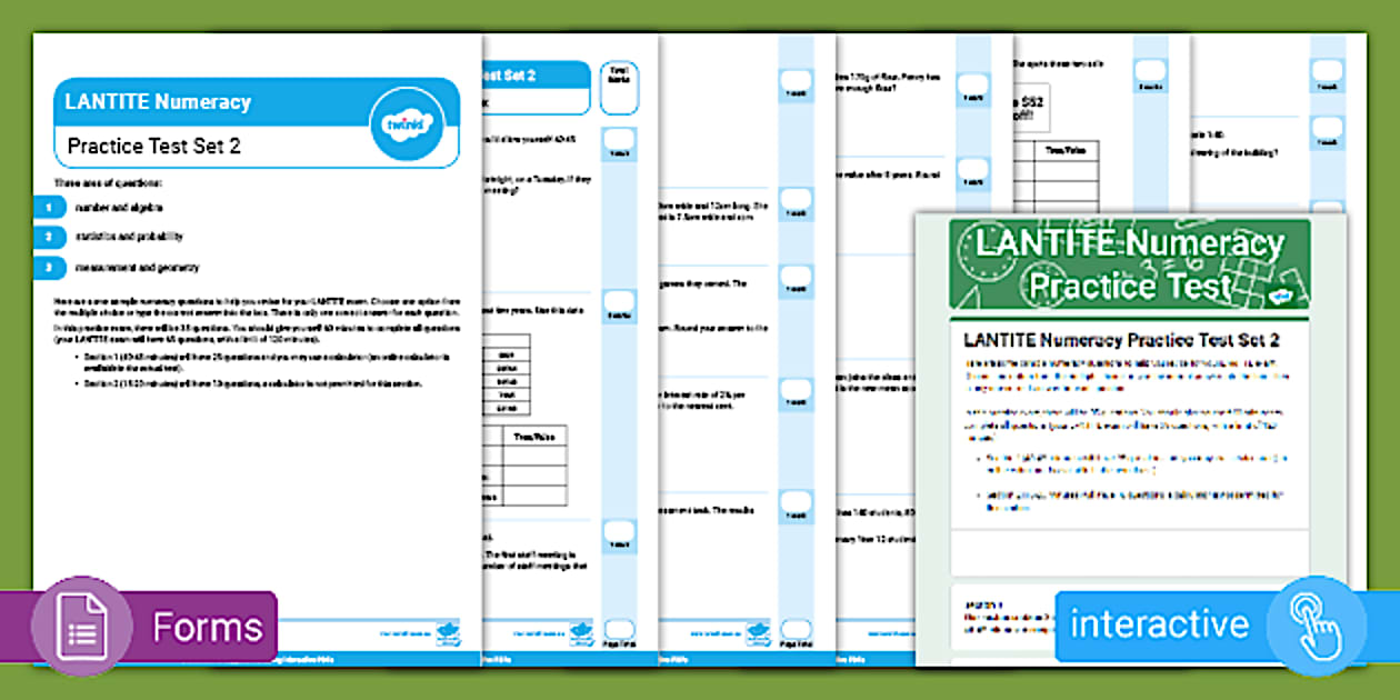 LANTITE Numeracy Practice Test | Set 2 | Twinkl - Twinkl
