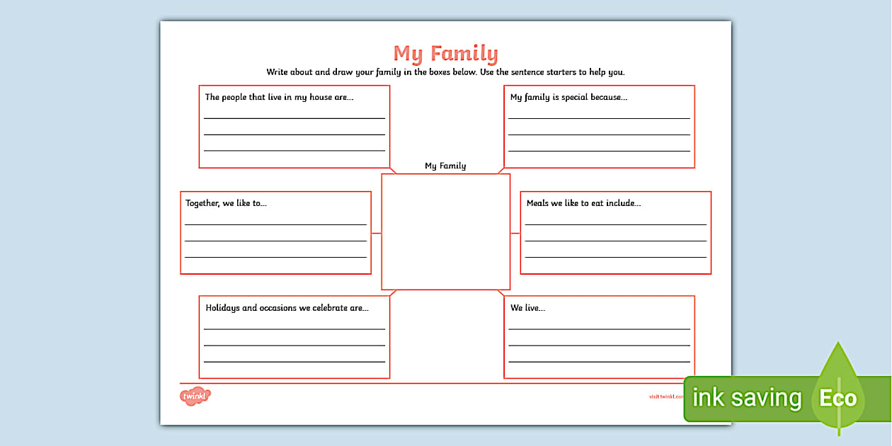 My Family Mind Map - Twinkl - KS2 (teacher made) - Twinkl