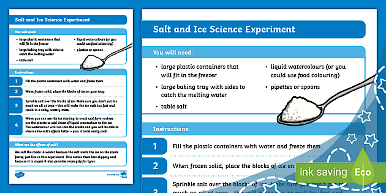 Salt and Ice Science Experiment (teacher made) - Twinkl