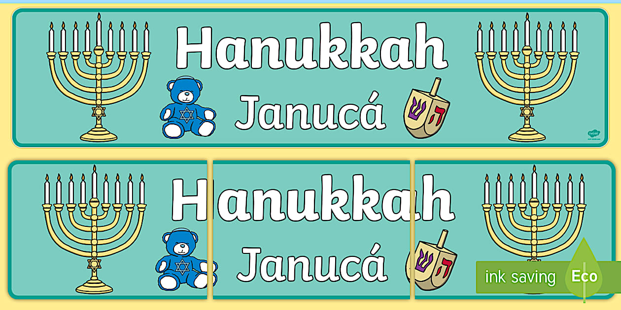 Hanukkah Display Banner English/Spanish (teacher made)