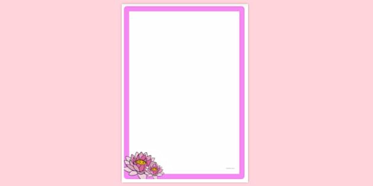 Simple Lotus Flower Page Border | Page Borders | Twinkl