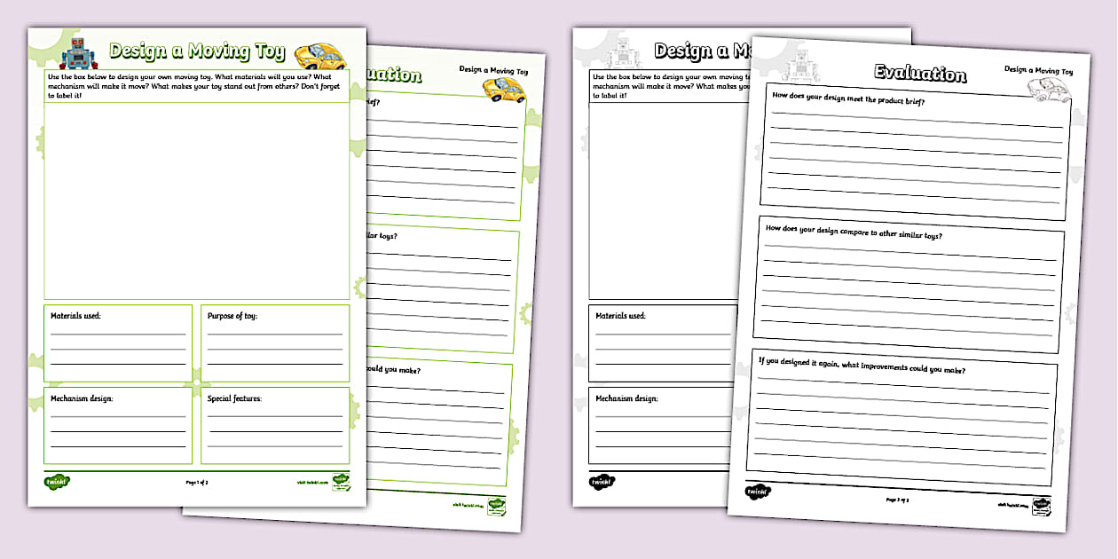 Design a Moving Toy Worksheet (teacher made) - Twinkl