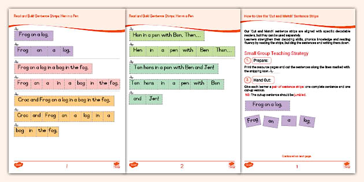 FP Phonics - -en Decodable Readers - Sentence Strips (CAPS)