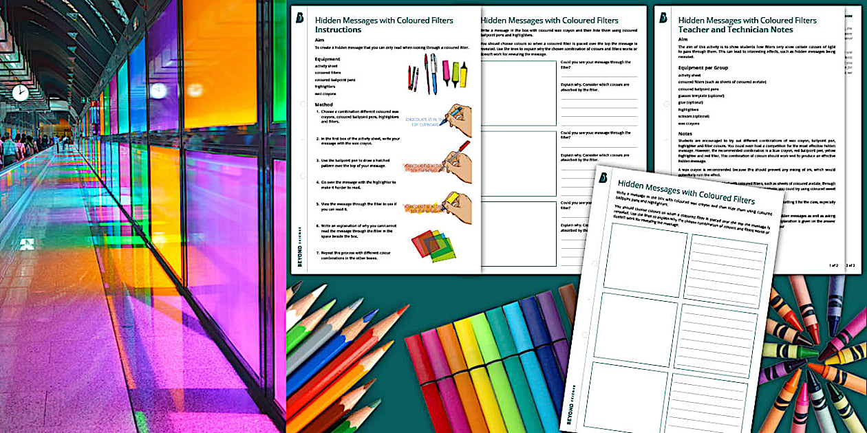 Hidden Messages with Coloured Filters Activity | Beyond