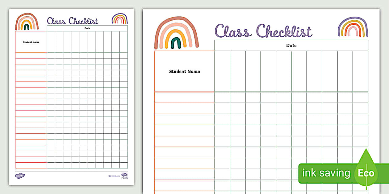 Muted Rainbow Editable Class List, Class List (teacher made)