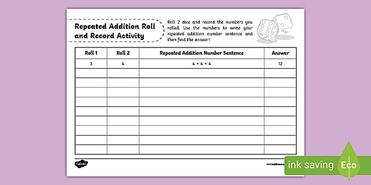 Repeated Addition Worksheet (teacher made) - Twinkl