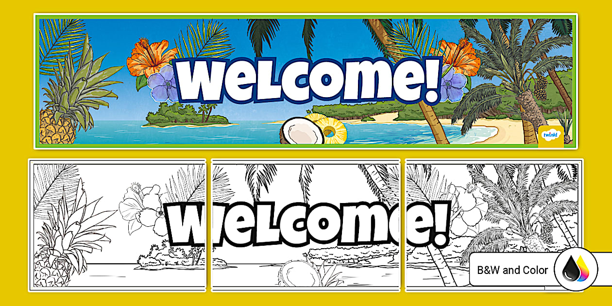 Tropical Theme Welcome Banner (creat de profesori) - Twinkl