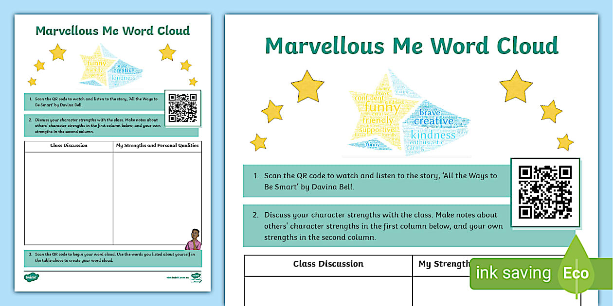 Marvellous Me Word Cloud Activity (teacher made) - Twinkl