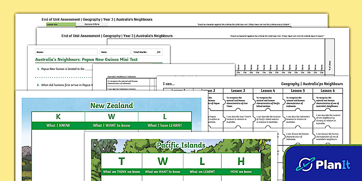 PlanIt HASS Year 3 Australia's Neighbours Assessment Pack