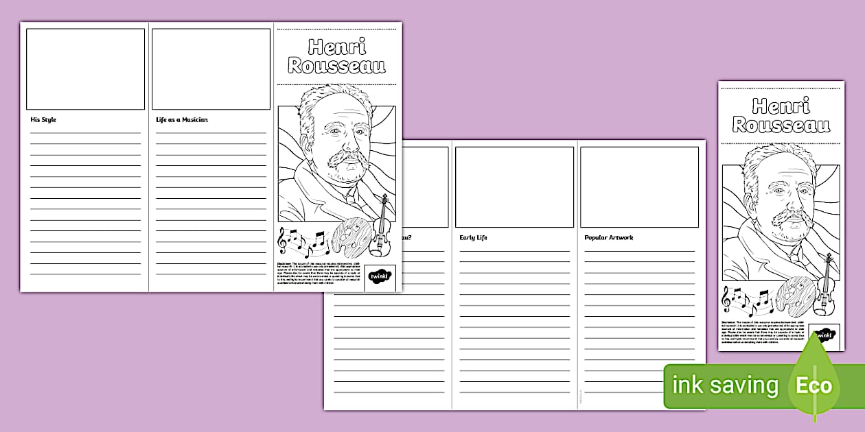 Henri Rousseau Leaflet Template (teacher made) - Twinkl