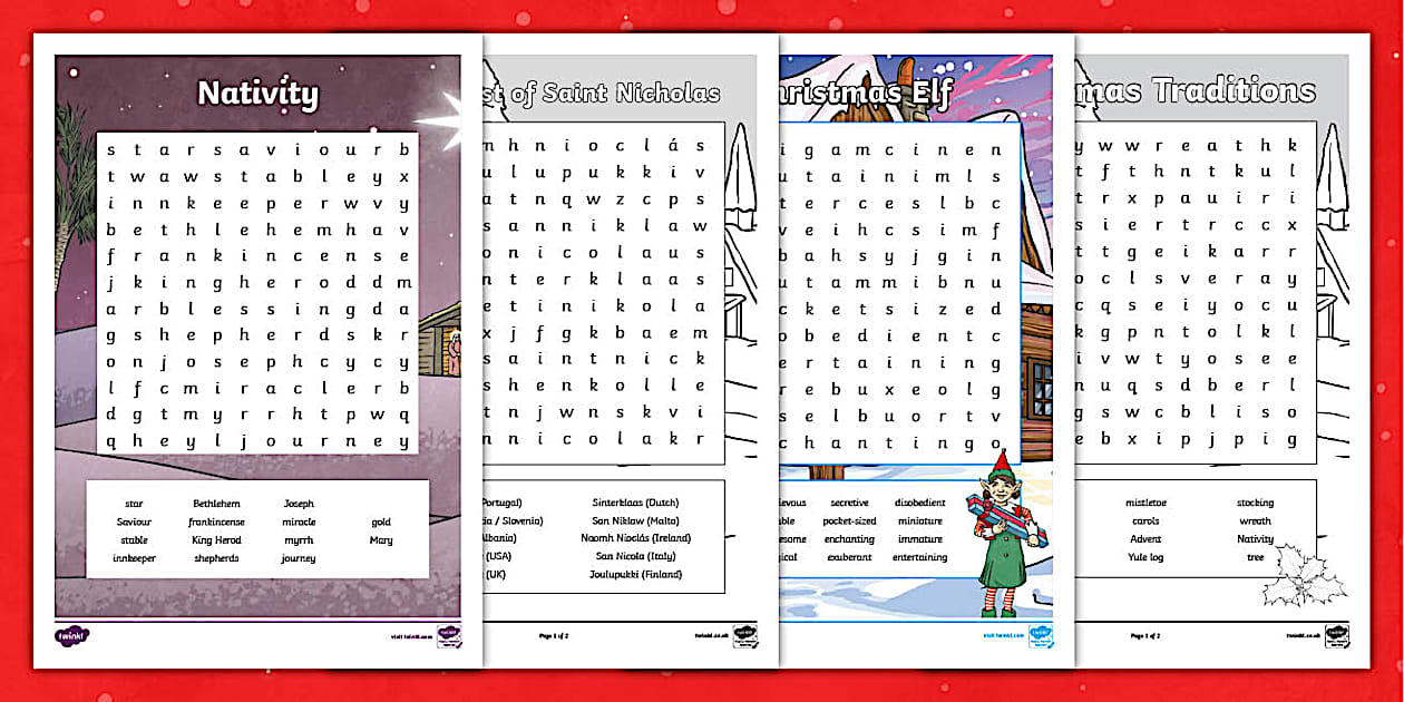 Christmas Word Searches | KS2 (teacher made) - Twinkl