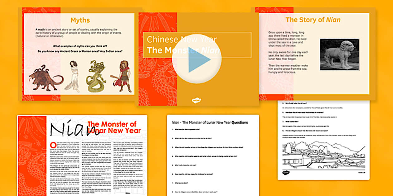 The Myth of the Monster Nian Lesson One Pack - Twinkl
