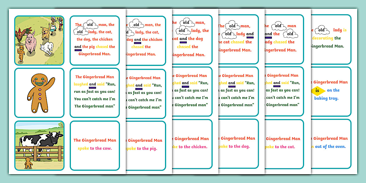 The Gingerbread Man Picture Description Cards. - Twinkl