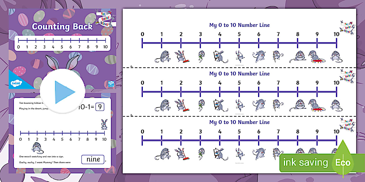 Ten Easter Bilbies - Counting Backwards Activity - Twinkl