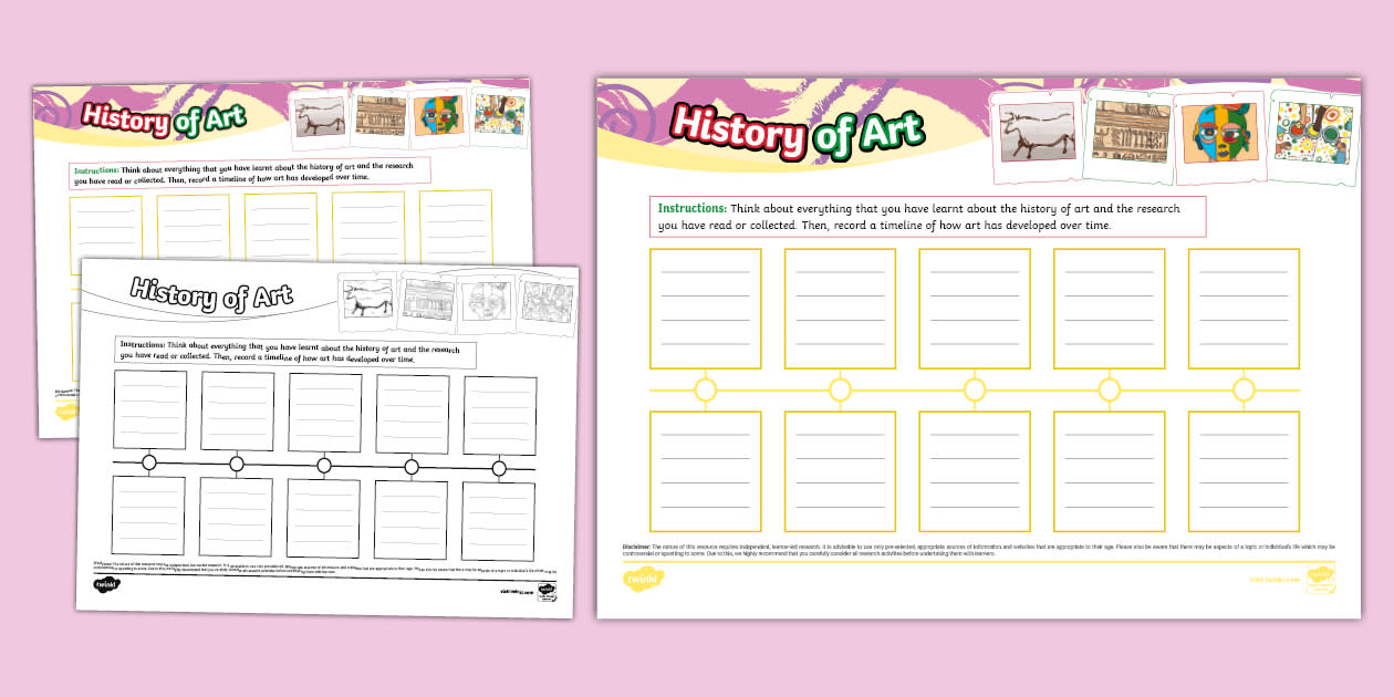 History of Art Timeline Worksheet (teacher made) - Twinkl