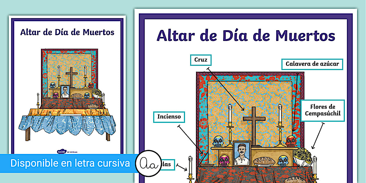 Altar de Día de Muertos dibujo para niños - Twinkl México