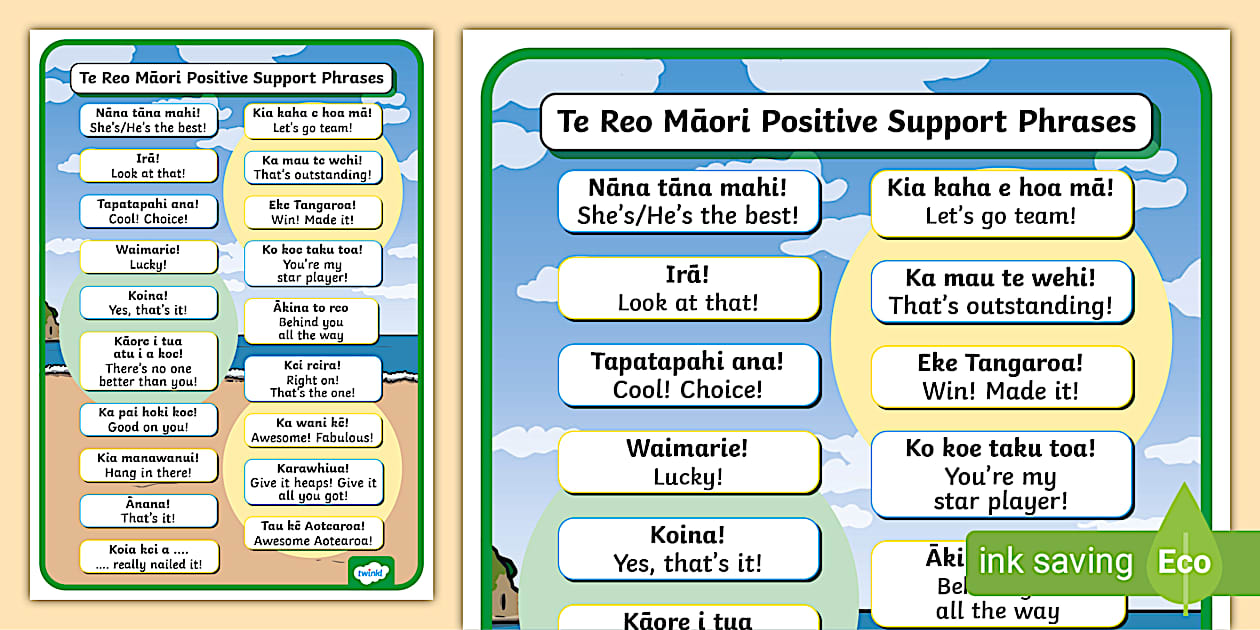 Māori Phrases - Positive Support Poster