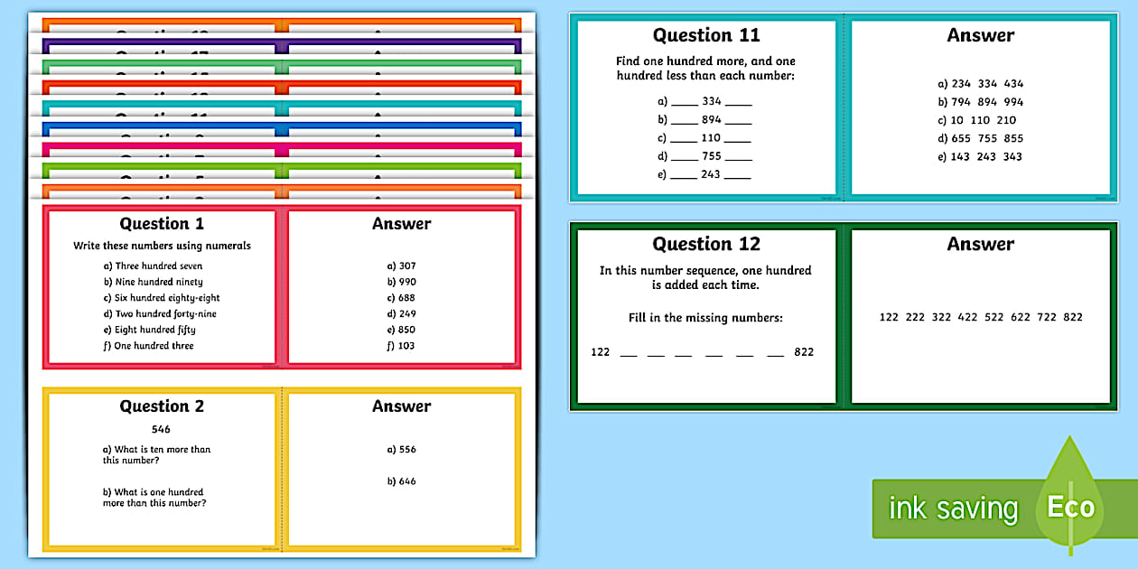 Grade 3 Number and Place Value Challenge Cards - Twinkl
