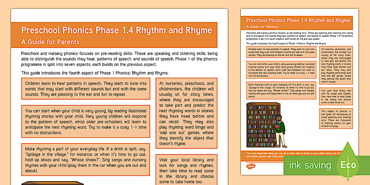 Parent's Guide: Phase 1 Phonics, Rhythm and Rhyme