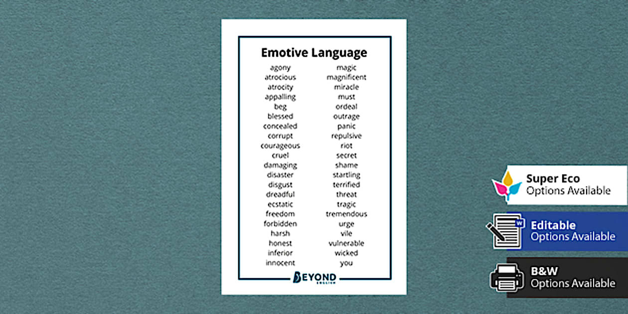 Emotive Vocabulary Ideas Display - Twinkl