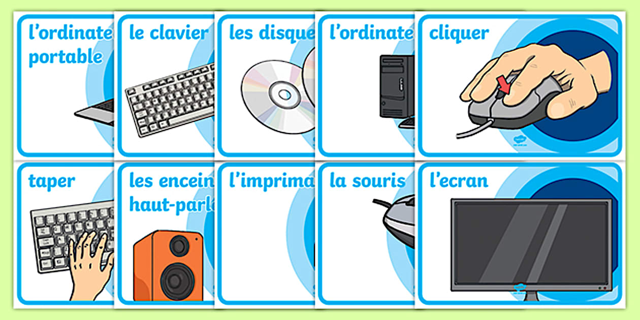 ICT Area Display Words French (teacher made) - Twinkl