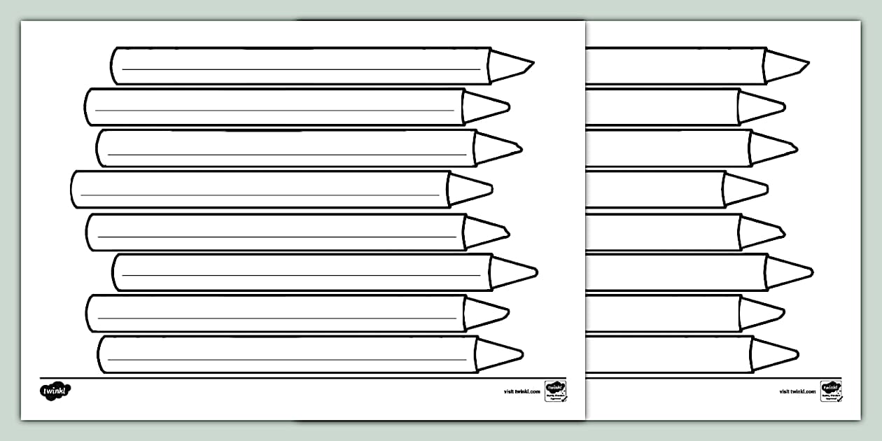 Crayon Writing Template (teacher made) - Twinkl