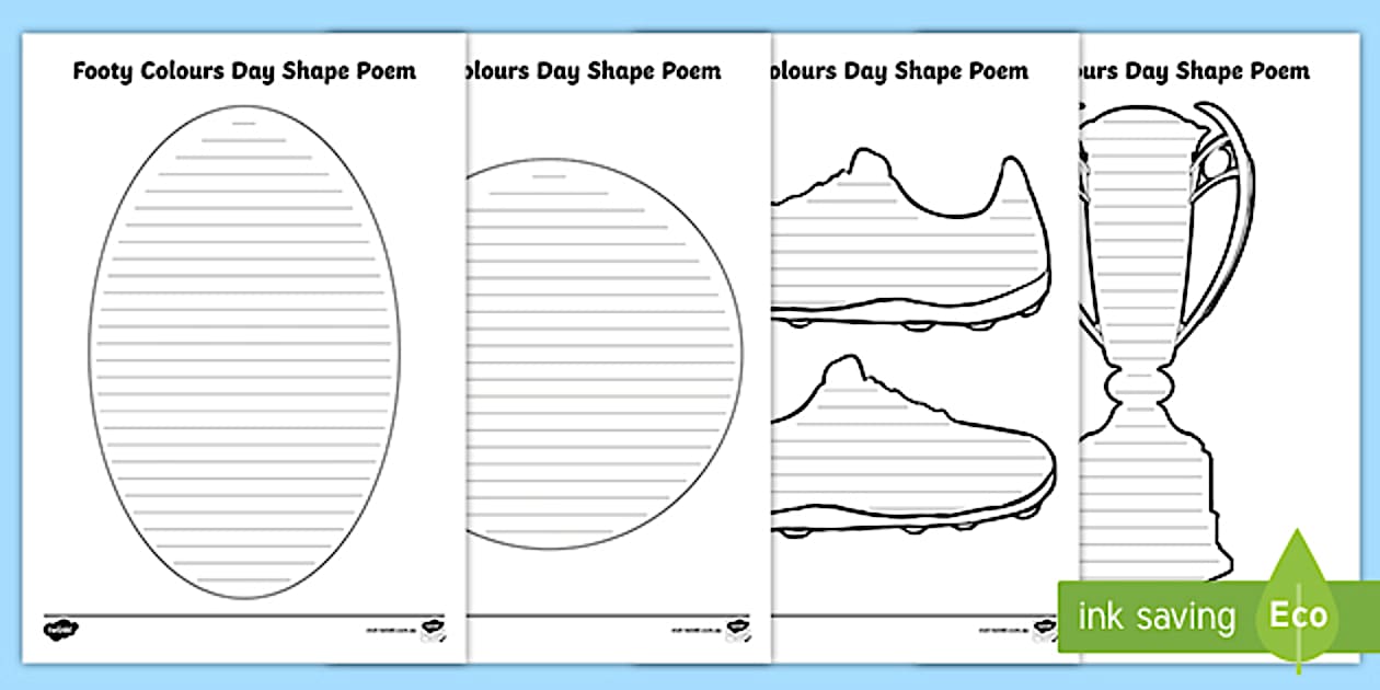Footy Colours Day Shape Poetry (teacher made) - Twinkl