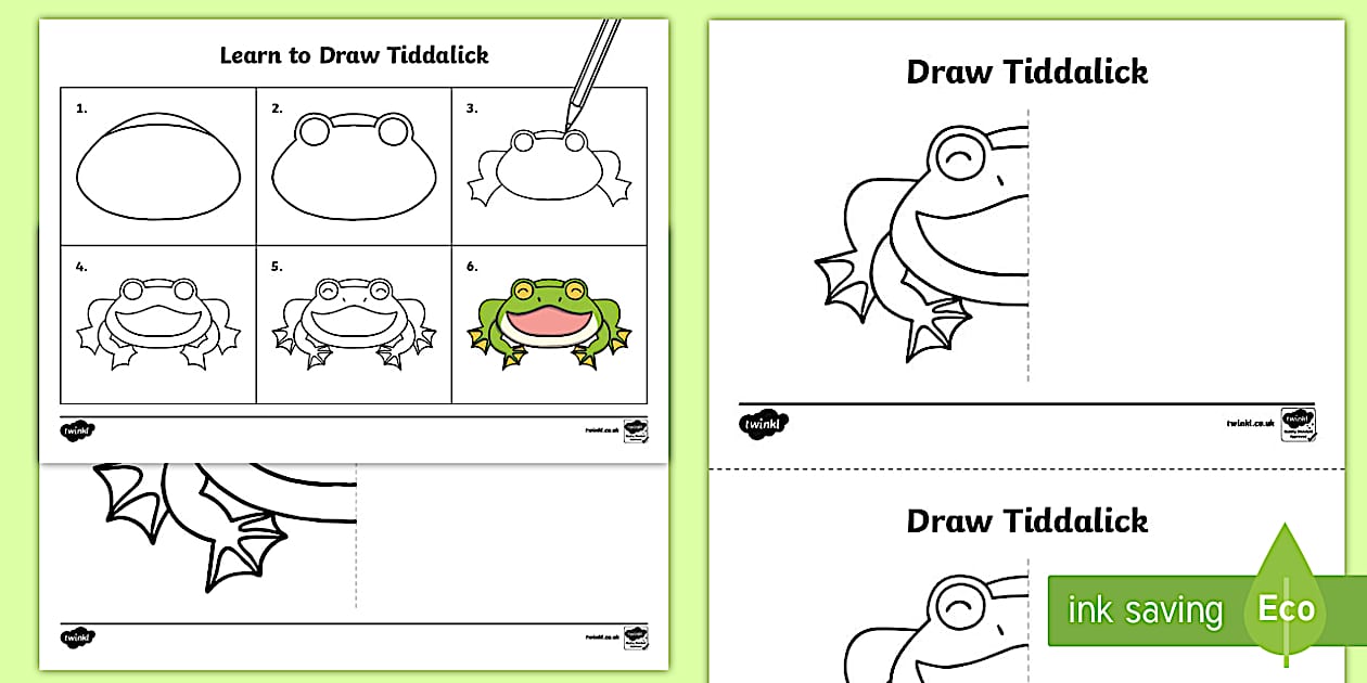 Lower Ability How to Draw Tiddalick the Frog Worksheet
