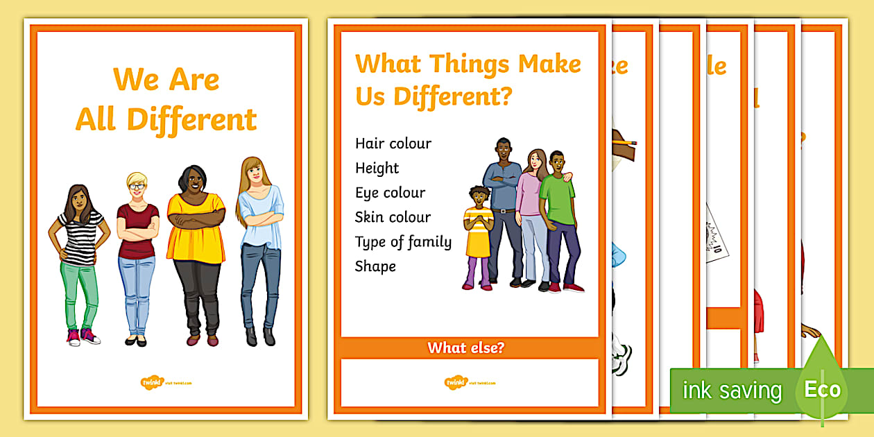 Editable We're All Different A4 Display Poster - Twinkl