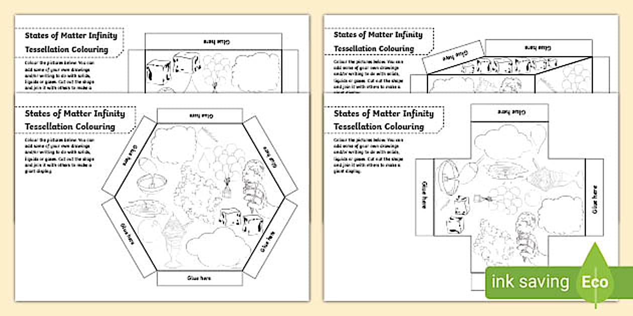 States of Matter Infinity Tessellation Colouring - Twinkl