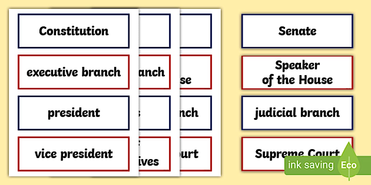 United States Government Word Cards (teacher made) - Twinkl