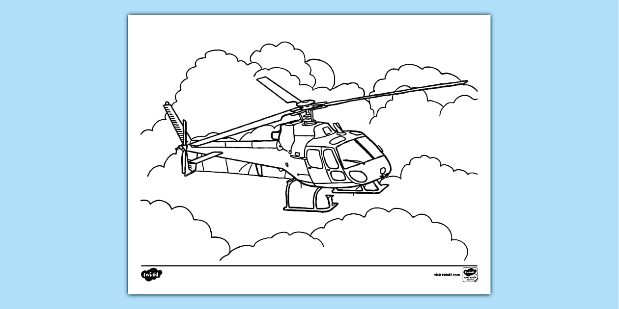 Helicopter Coloring Sheet (teacher made) - Twinkl