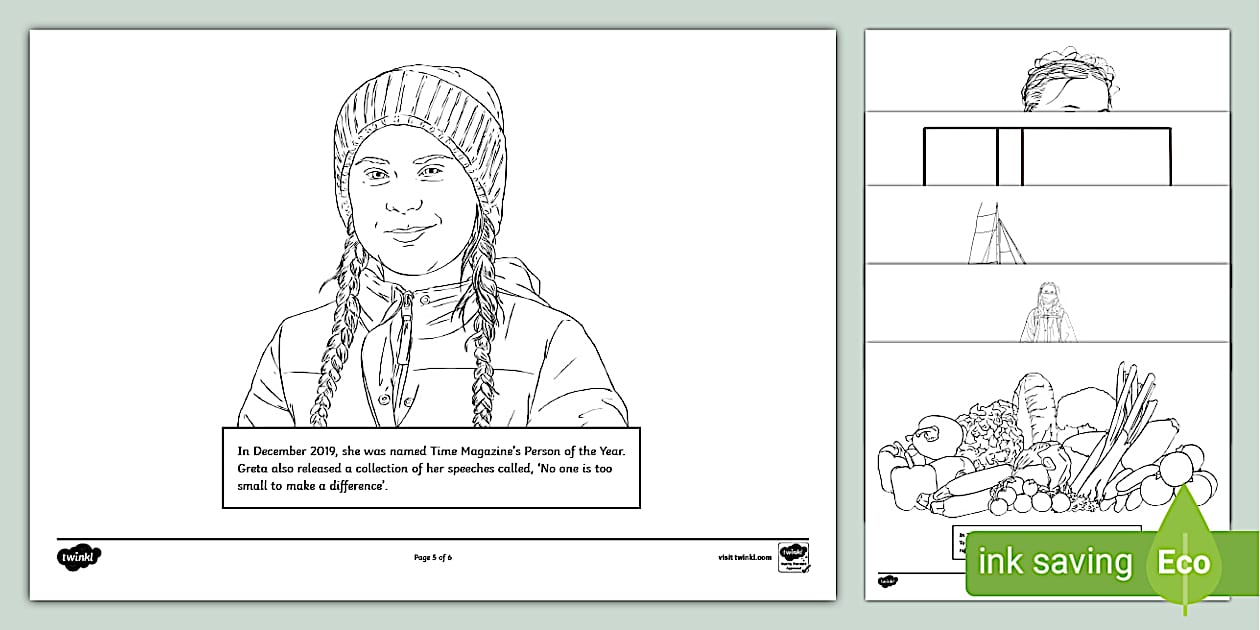 Greta Thunberg Timeline Colouring Display Posters - Twinkl