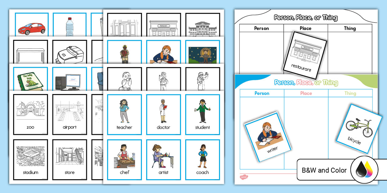Person, Place, or Thing Sort (teacher made) - Twinkl