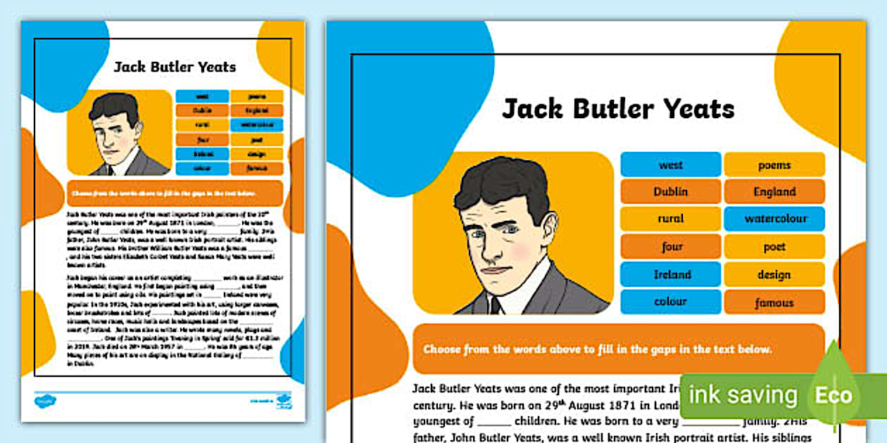 Jack Butler Yeats Cloze Procedure (teacher made) - Twinkl