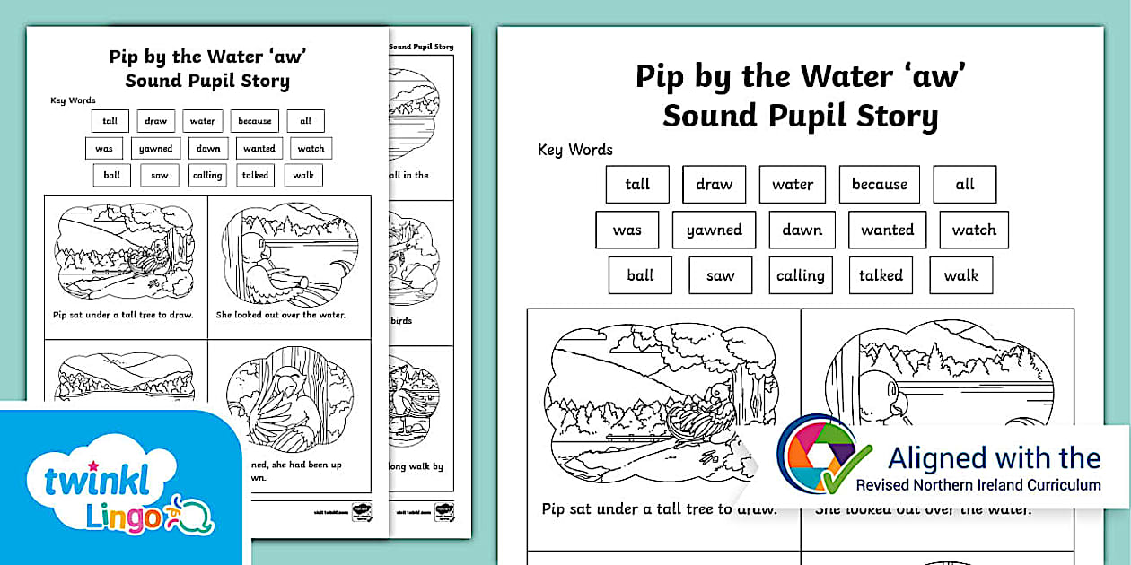 Pip by the Water 'aw' Sound Pupil Story Activity Sheet