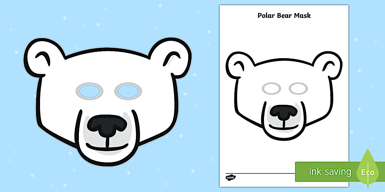 Polar Bear Role Play Mask (teacher made) - Twinkl
